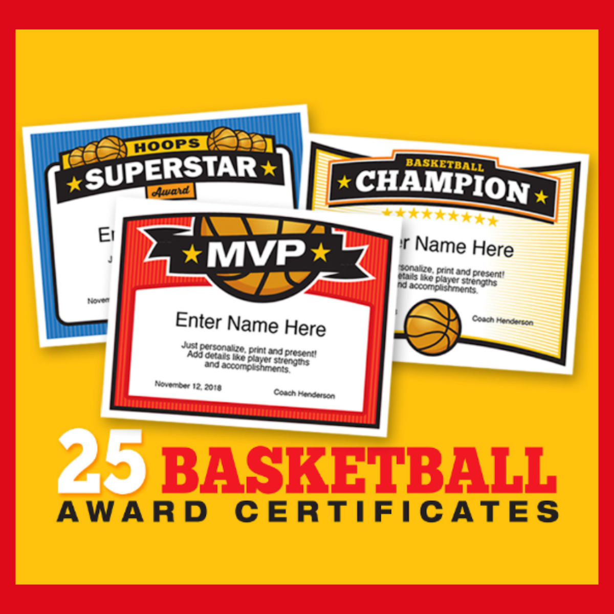 25 Elite Basketball Certificates To Recognize Players & Coaches